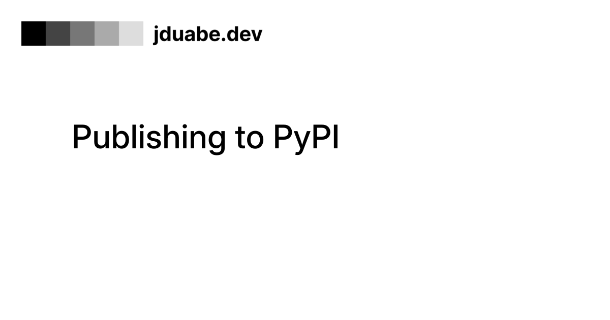 Publishing to PyPI